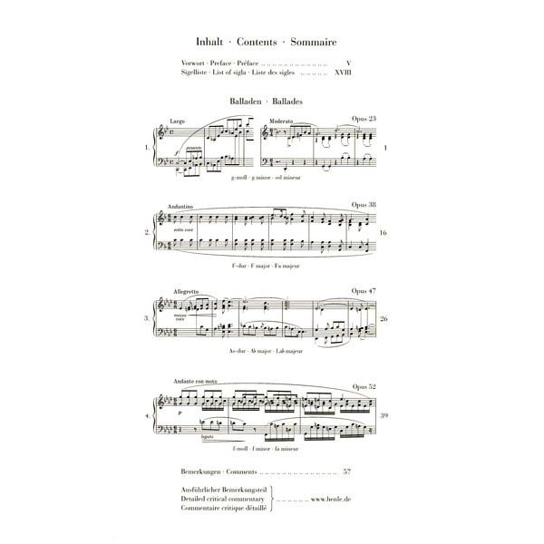 Henle Verlag Chopin Ballades – Musikhaus Thomann