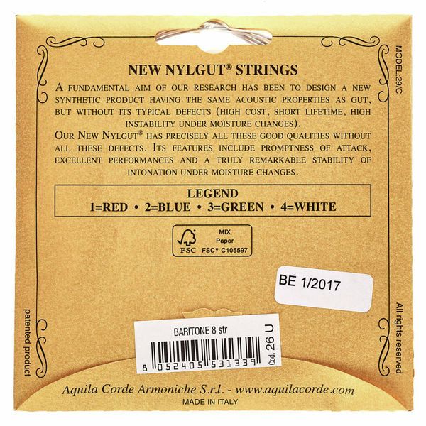 Aquila 26U 8-String Baritone Strings – Thomann United States