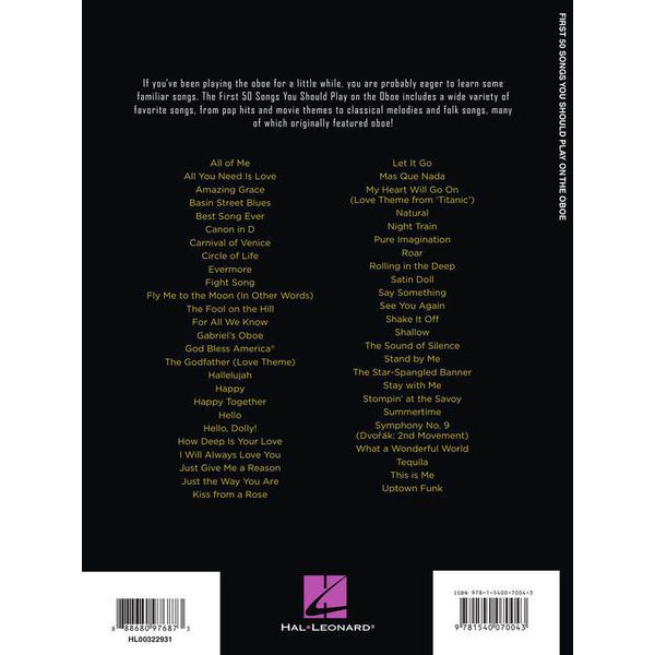 Hal Leonard First 50 Songs Oboe – Musikhaus Thomann Hal Leonard First 50 Songs Oboe – Musikhaus Thomann