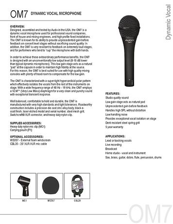 Audix OM7 dynamisches Gesangsmikrofon – Musikhaus Thomann