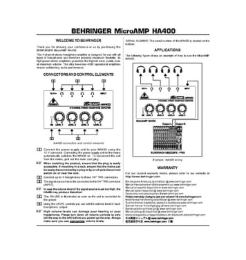 Behringer HA400 – Thomann United States