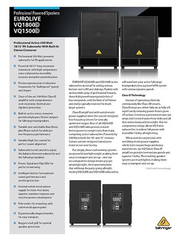 Behringer VQ1800D – Musikhaus Thomann