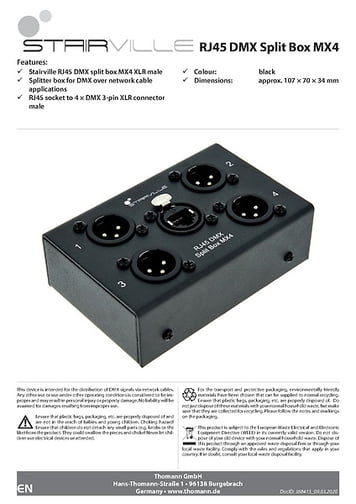 Stairville RJ45 DMX Split Box MX4 – Musikhaus Thomann