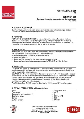 Kontakt Chemiereiniger Spray 601 – Musikhaus Thomann