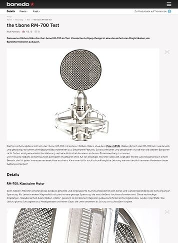 the t.bone RM700 Bändchenmikrofon – Musikhaus Thomann